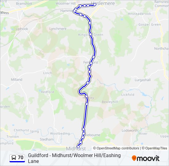 70 Route: Schedules, Stops & Maps - Haslemere (Updated)