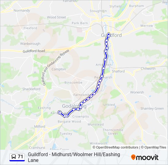 71 Route: Schedules, Stops & Maps - Aarons Hill (Updated)