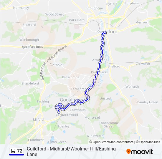 72 Route: Schedules, Stops & Maps - Guildford (Updated)