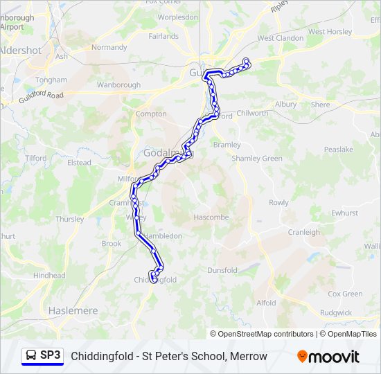 sp3 Route: Schedules, Stops & Maps - Merrow (Updated)