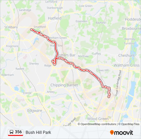 356 Route: Schedules, Stops & Maps - Bush Hill Park (Updated)