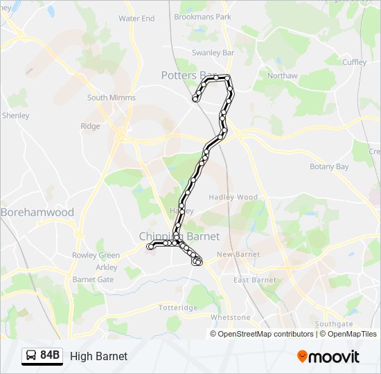 84b Route: Schedules, Stops & Maps - High Barnet (Updated)