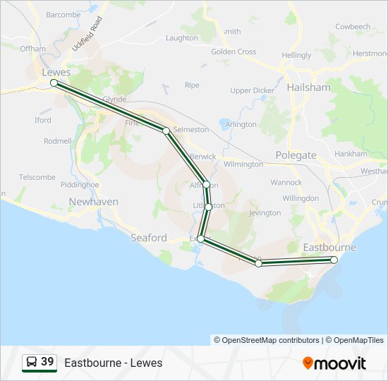 39 Route: Schedules, Stops & Maps - Eastbourne (Updated)