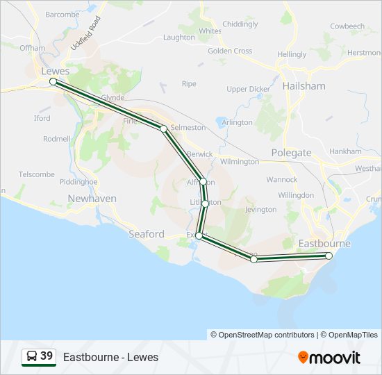 39 Route: Schedules, Stops & Maps - Lewes (Updated)