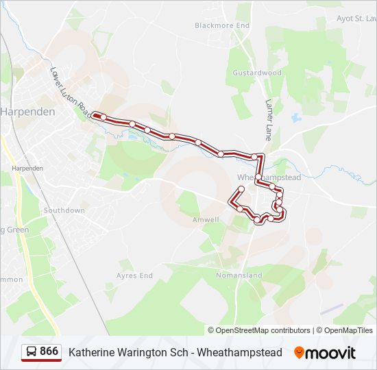 866 Route: Schedules, Stops & Maps - Wheathampstead (Updated)