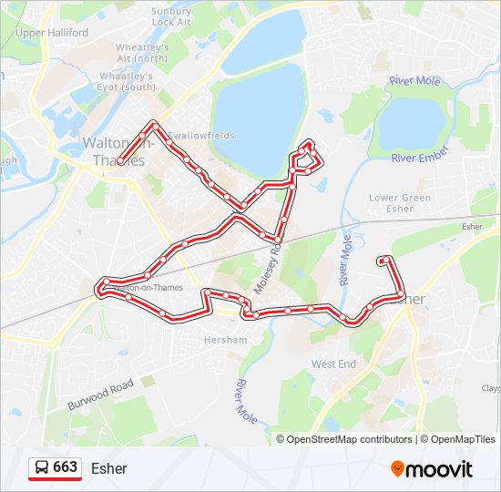 663 Route: Schedules, Stops & Maps - Esher (Updated)