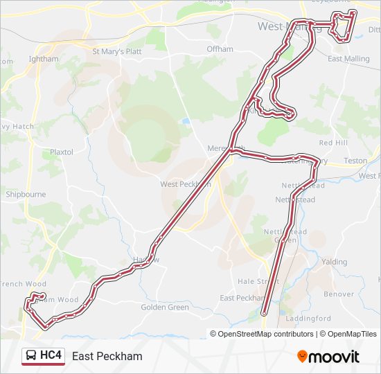HC4 Route: Schedules, Stops & Maps - East Peckham (Updated)