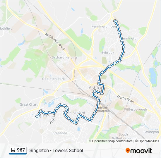967 Route: Schedules, Stops & Maps - Kennington (Updated)