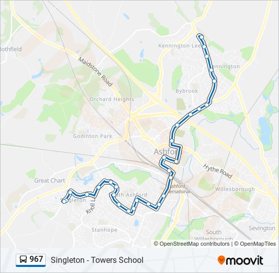 967 Route: Schedules, Stops & Maps - Kennington (Updated)