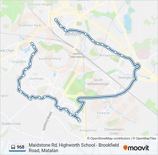 968 Route: Schedules, Stops & Maps - South Ashford (Updated)
