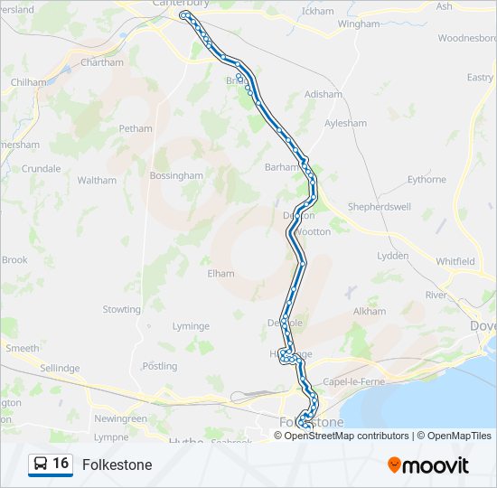 16 Route: Schedules, Stops & Maps - Folkestone (Updated)
