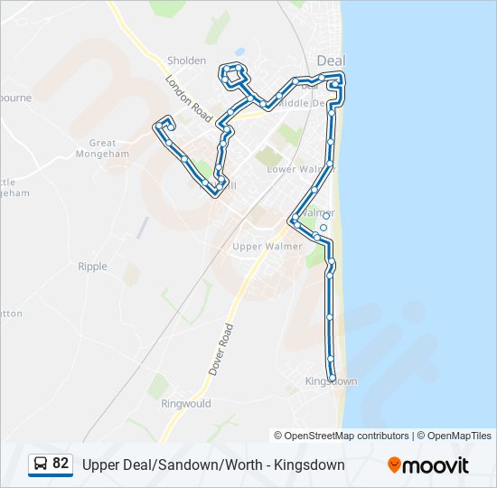 82 Route: Schedules, Stops & Maps - Kingsdown (Updated)