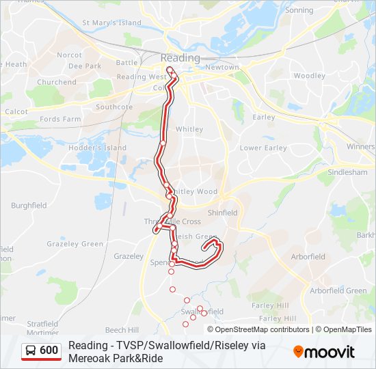 600 Route: Schedules, Stops & Maps - Reading Town Centre (Updated)