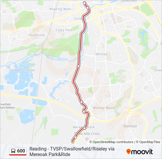 600 Route: Schedules, Stops & Maps - Reading Town Centre (Updated)