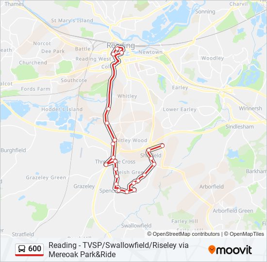 600 Route: Schedules, Stops & Maps - Shinfield (Updated)