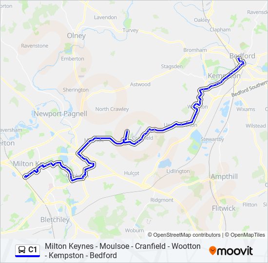 c1 Route: Schedules, Stops & Maps - Bedford (Updated)