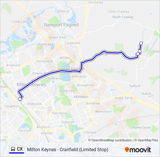 cx Route: Schedules, Stops & Maps - Central Milton Keynes (Updated)