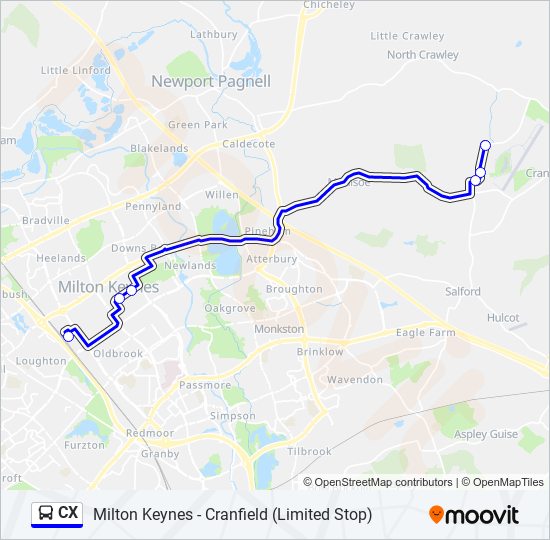 cx Route: Schedules, Stops & Maps - Cranfield University (Updated)