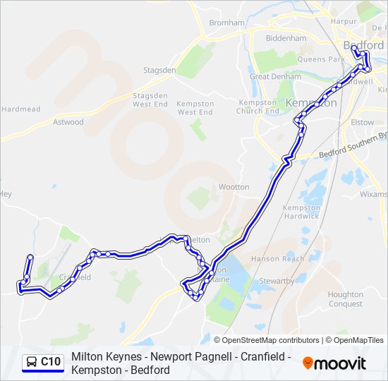 c10 Route: Schedules, Stops & Maps - Cranfield University (Updated)
