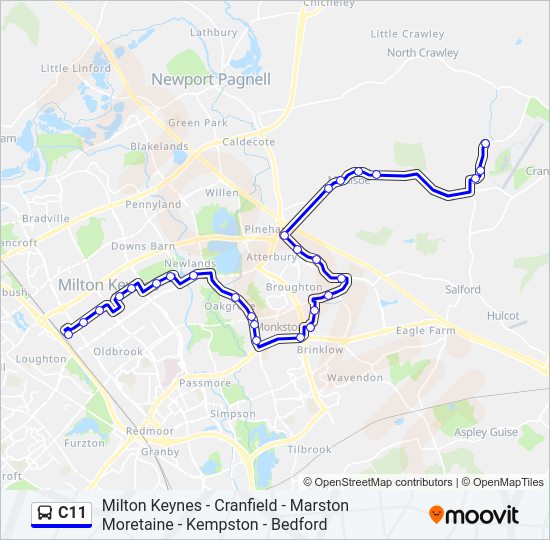 c11 Route: Schedules, Stops & Maps - Cranfield University (Updated)