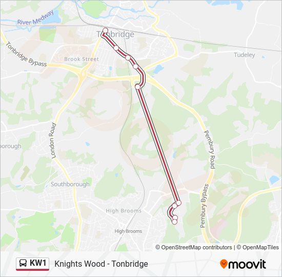kw1 Route: Schedules, Stops & Maps - Tonbridge (Updated)