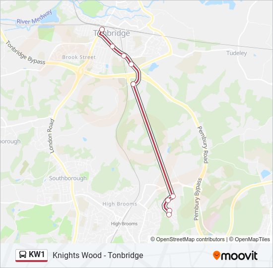 kw1 Route: Schedules, Stops & Maps - Tonbridge (Updated)