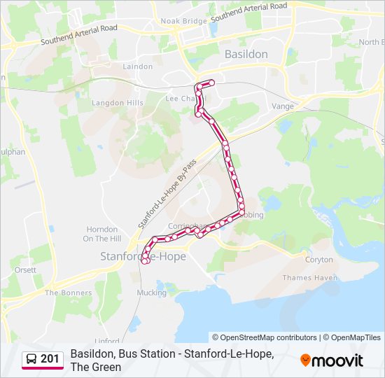 201 Route: Schedules, Stops & Maps - Basildon Town Centre (Updated)