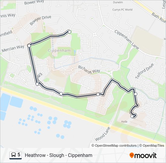 5 Route: Schedules, Stops & Maps - Cippenham (Updated)