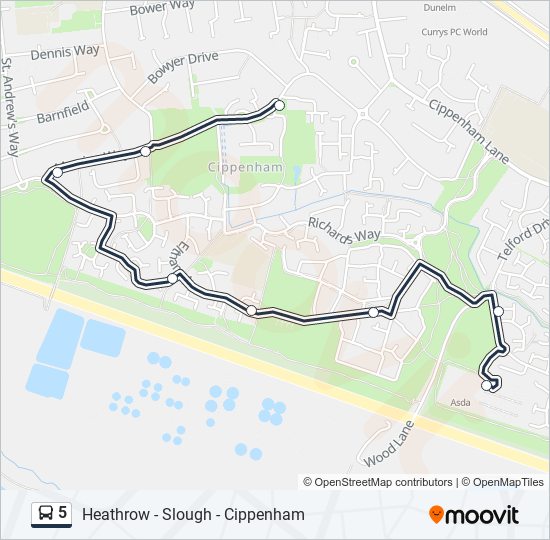 5 Route: Schedules, Stops & Maps - Cippenham (Updated)