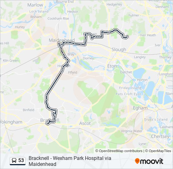 53 Route: Schedules, Stops & Maps - Wexham Court (Updated)