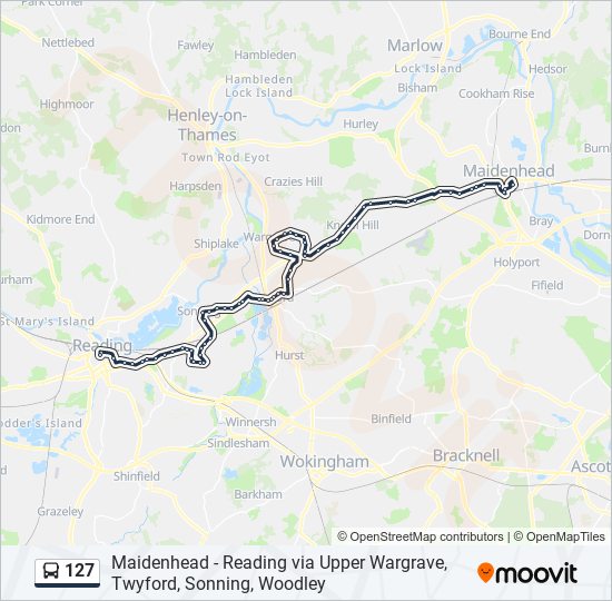 127 Route: Schedules, Stops & Maps - Reading Town Centre (Updated)