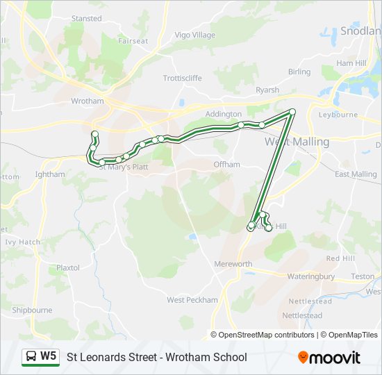w5 Route: Schedules, Stops & Maps - Kings Hill (Updated)