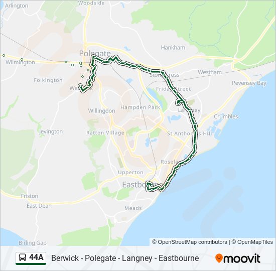 44a Route: Schedules, Stops & Maps - Eastbourne Town Centre (Updated)