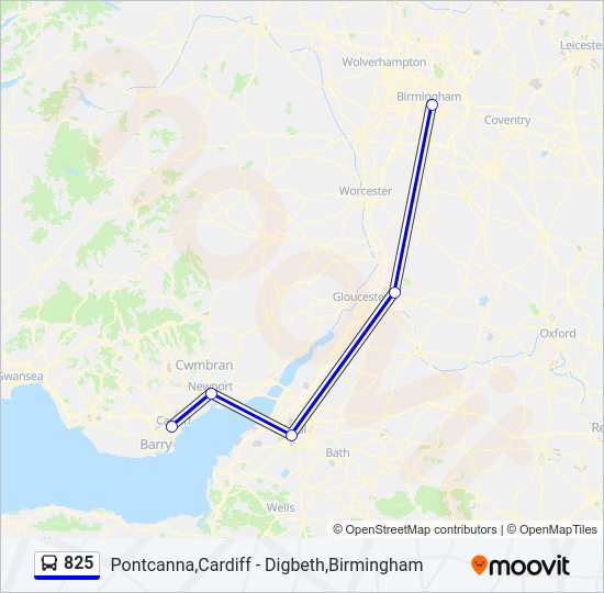 825 Route: Schedules, Stops & Maps - Digbeth (Updated)
