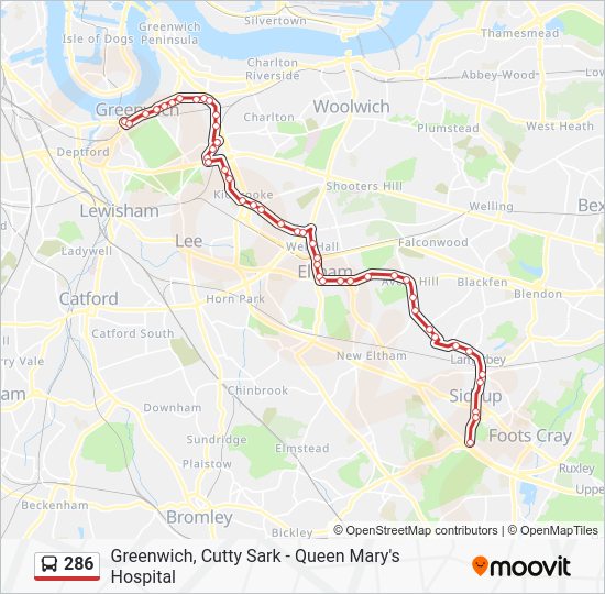 286 Route: Schedules, Stops & Maps - Queen Mary's Hospital (Updated)