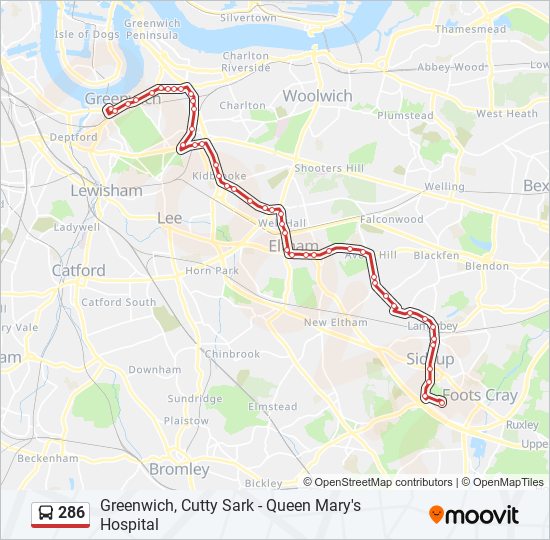 286 Route: Schedules, Stops & Maps - Greenwich, Cutty Sark (Updated)
