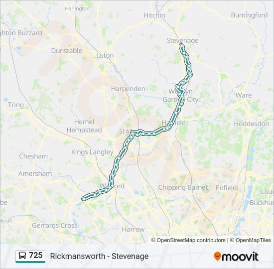 725 Route: Schedules, Stops & Maps - Rickmansworth (Updated)