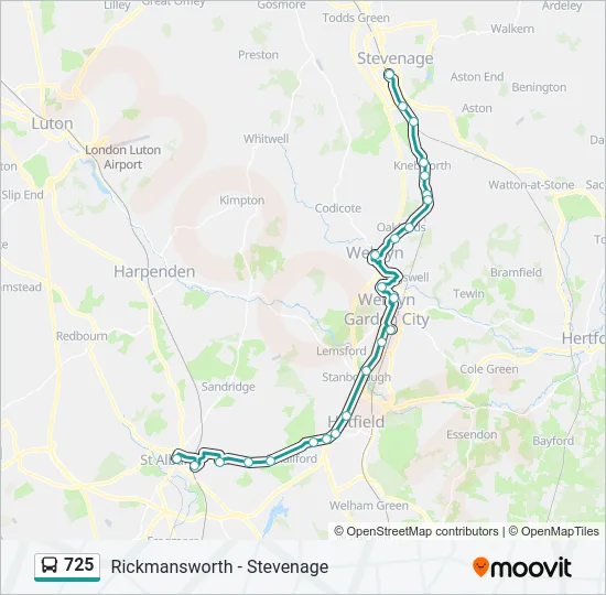 725 Route: Schedules, Stops & Maps - St Albans (Updated)
