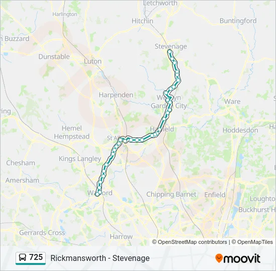 725 Route: Schedules, Stops & Maps - Watford (Updated)