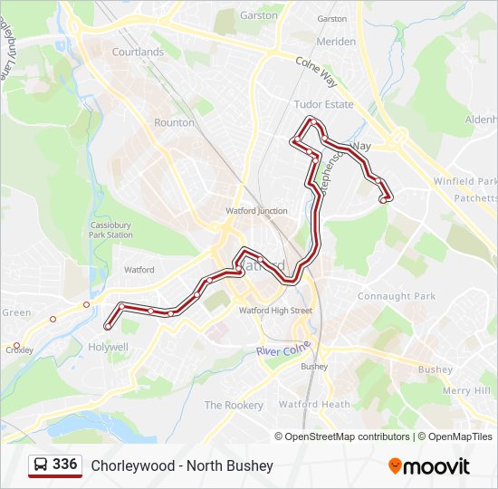 336 Route: Schedules, Stops & Maps - North Bushey (Updated)