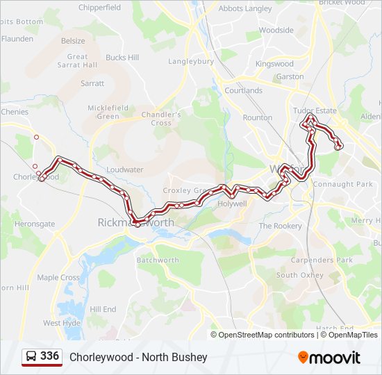 336 Route: Schedules, Stops & Maps - North Bushey (Updated)
