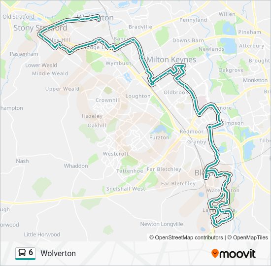 6 Route: Schedules, Stops & Maps - Wolverton (Updated)