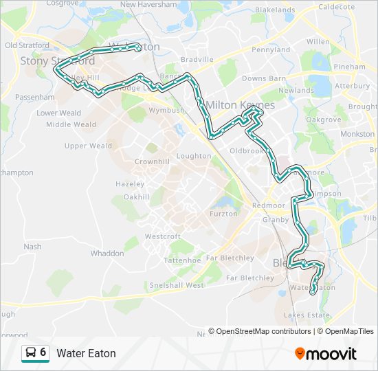 6 Route: Schedules, Stops & Maps - Water Eaton (Updated)