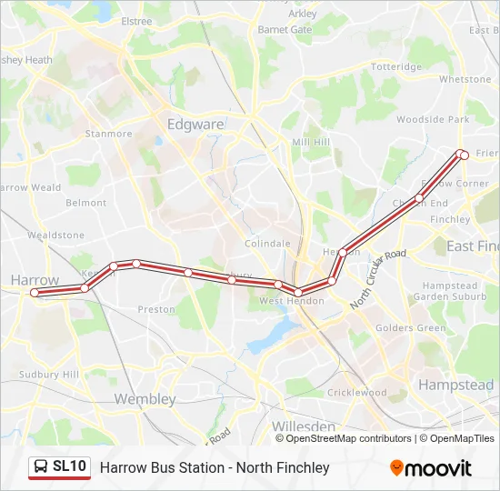 SL10 Route: Schedules, Stops & Maps - Harrow Bus Station (Updated)