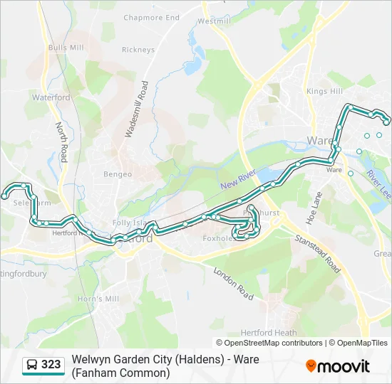 323 Route: Schedules, Stops & Maps - Ware (Updated)