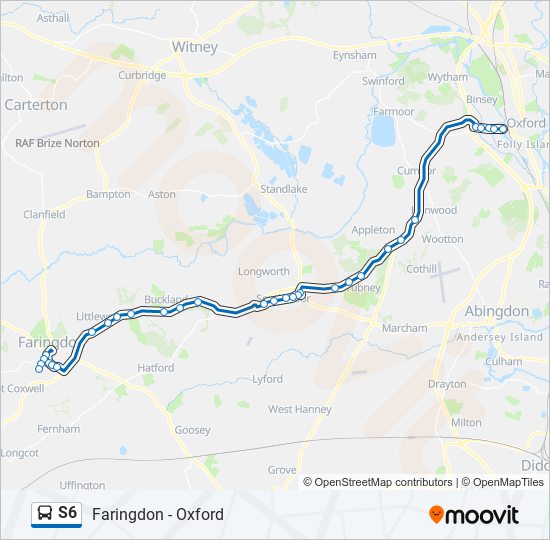 s6 Route: Schedules, Stops & Maps - Oxford (Updated)