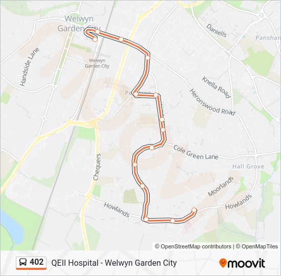 402 Route: Schedules, Stops & Maps - Welwyn Garden City (Updated)