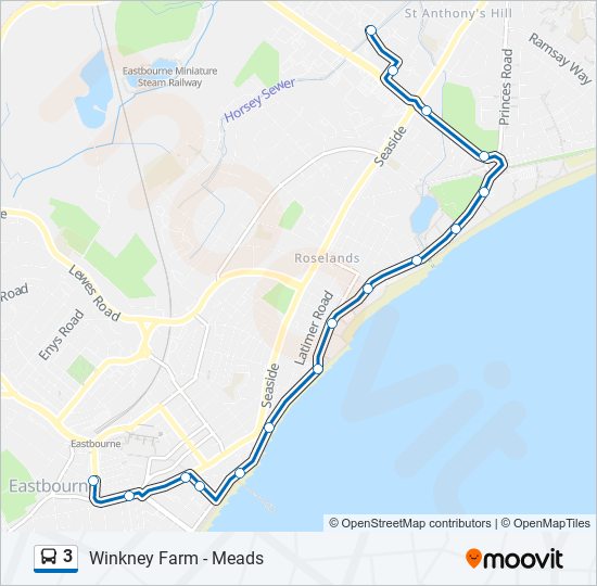 3 Route: Schedules, Stops & Maps - Eastbourne Town Centre (Updated)