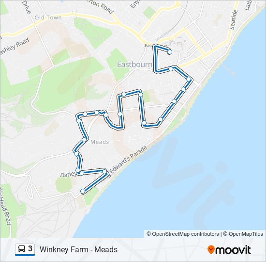 3 Route: Schedules, Stops & Maps - Eastbourne Town Centre (Updated)