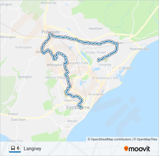 6 Route: Schedules, Stops & Maps - Langney (Updated)